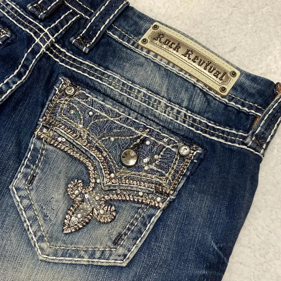 Rock Revival | Jeans | Rock Revival Easy Crop Betty Mid Rise Jeans Dark ...